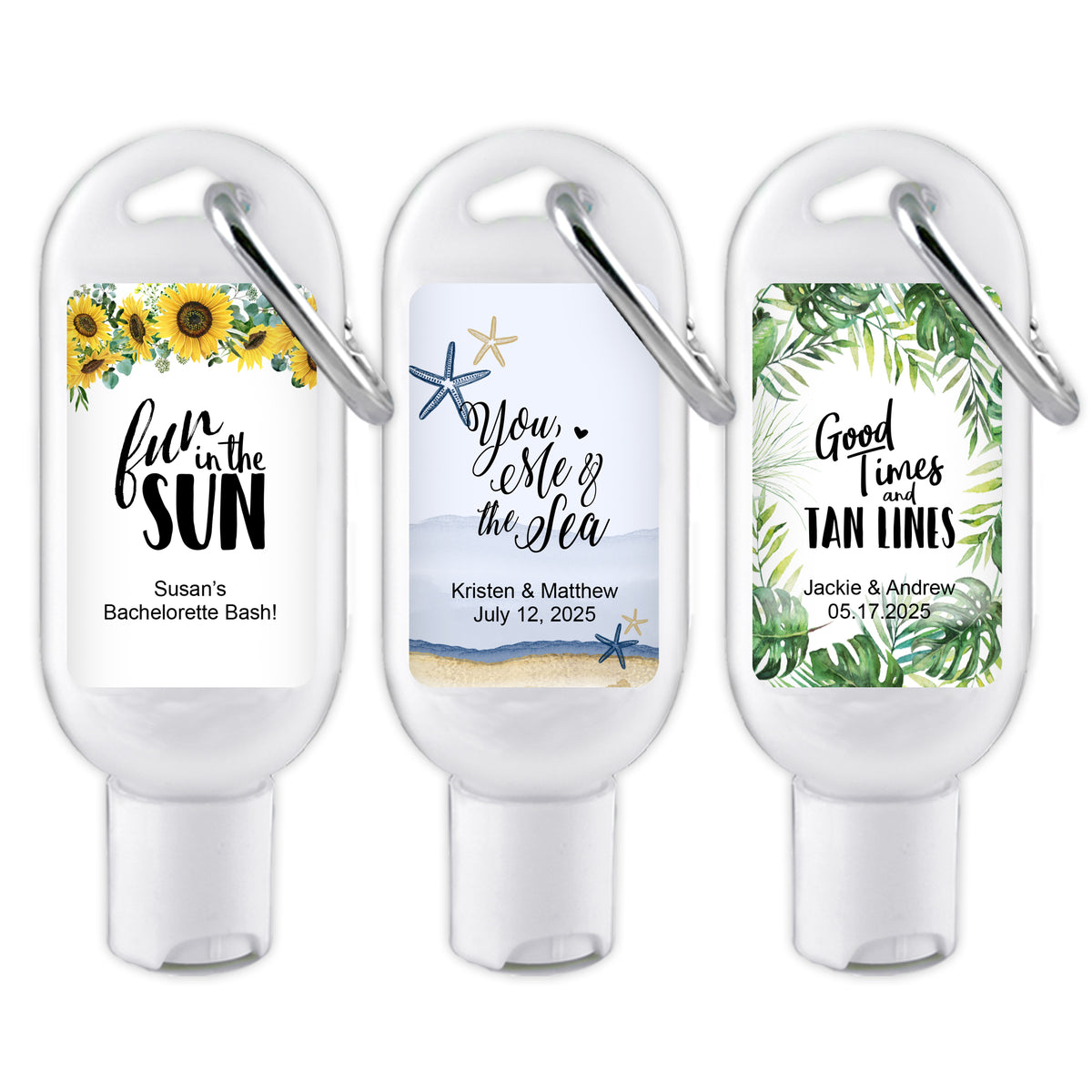 Personalized Floral & Botanical Sunscreen with Carabiner | All ...